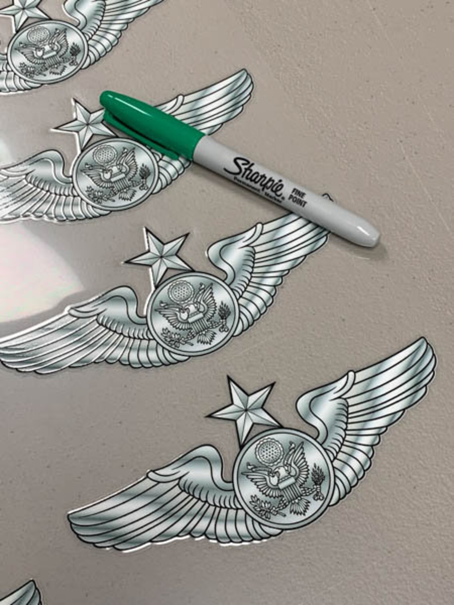 Enlisted Aircrew Wings Decal (senior USAF) Full Color, Aircrew Badge ...