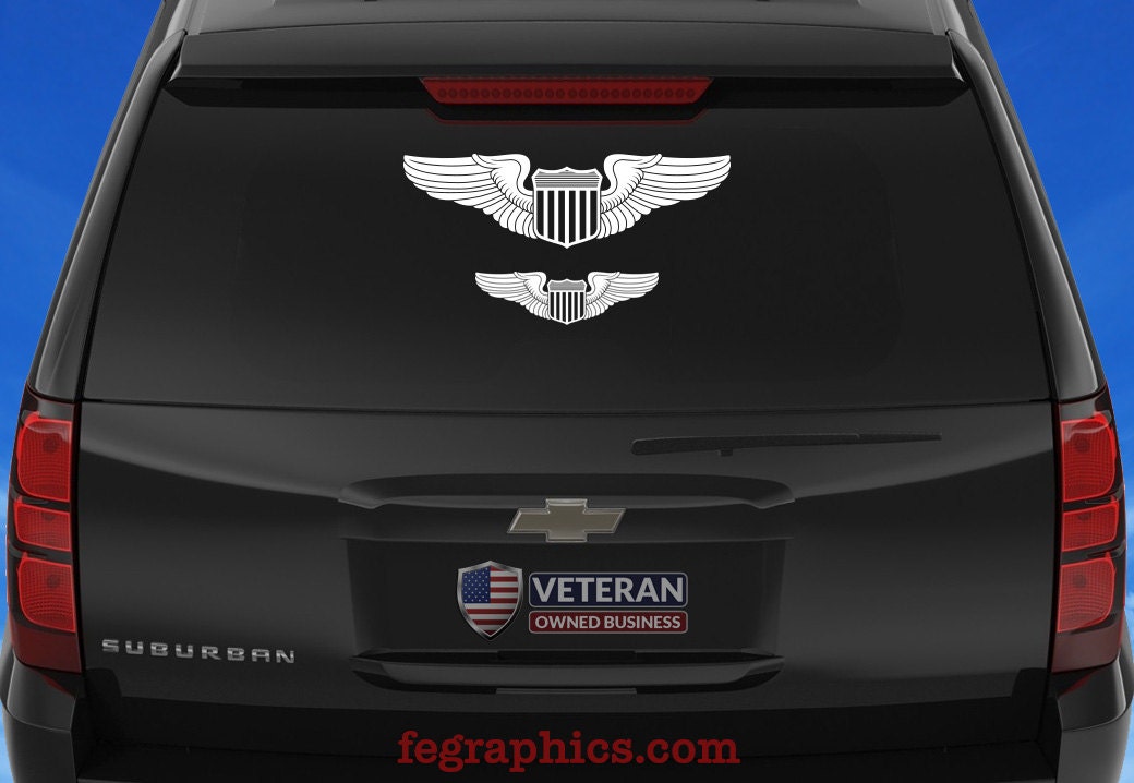 Pilot Wings Decal White Basic USAF Pilot Badge Pilot Wings | Etsy