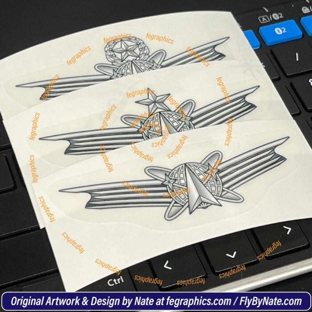 Space Operations Badge, Vinyl Decal Sticker, Space Force Wings, Space ...