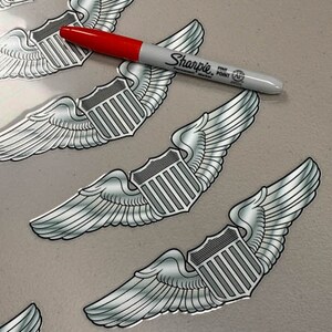 Pilot Wings Decal (basic USAF) Full Color, Pilot Badge, Pilot Wings ...