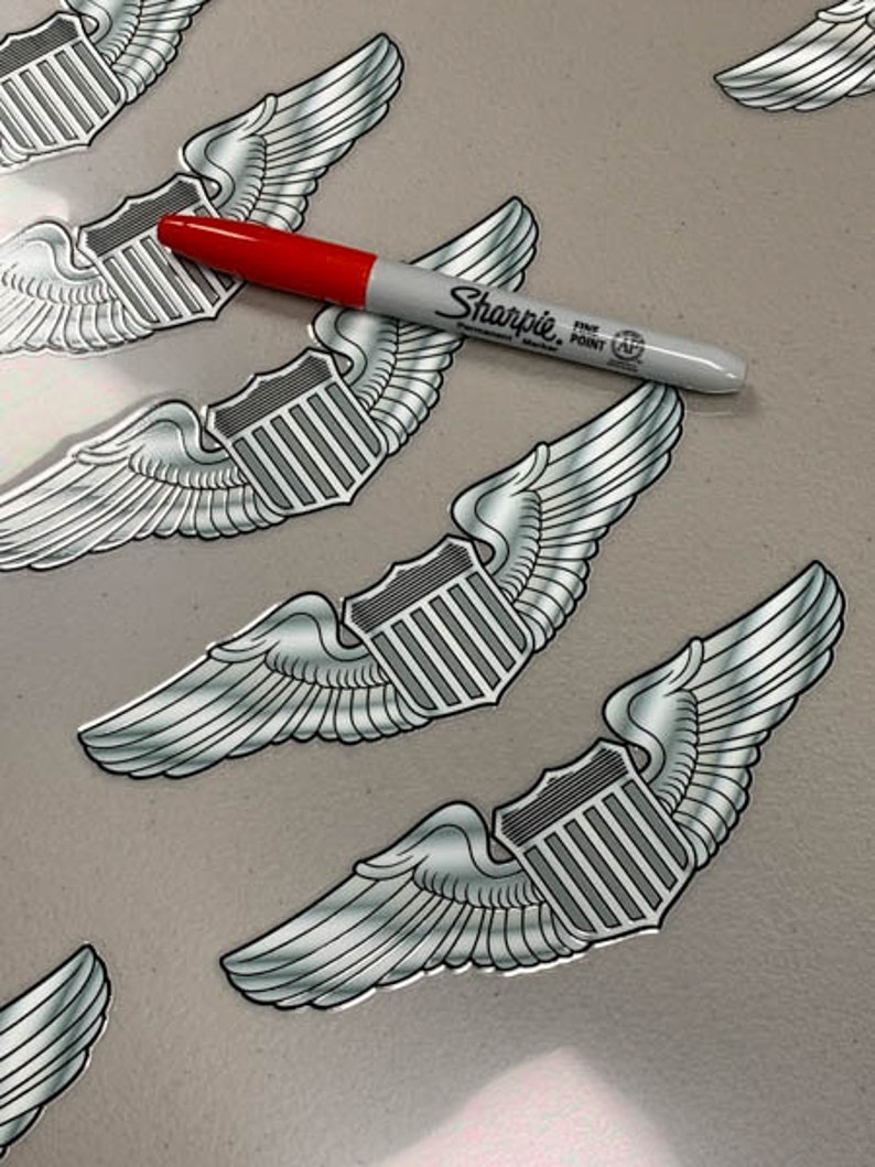 Pilot Wings Decal (basic USAF) Full Color, Pilot Badge, Pilot Wings ...