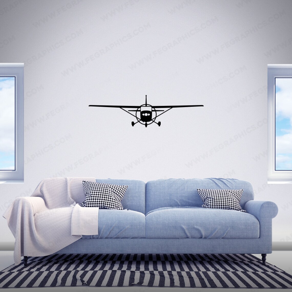 Cessna 172 [front] Cessna 172 Decal, Cessna 172 Sticker, Cessna Decal ...