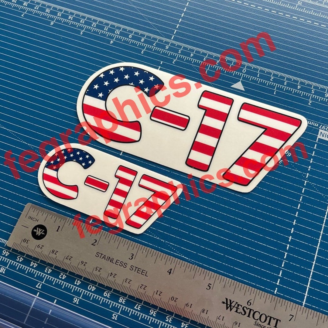 C-17 [flag Decal] C17 Decal, C-17 Sticker, C17 Sticker, C-17 Vinyl ...