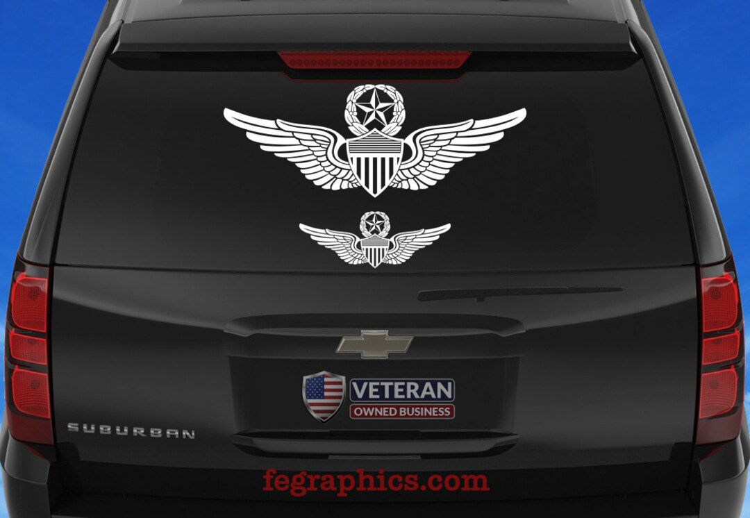 Army Aviator Badge (master Pilot Wings) - Vinyl Decal, Vinyl Sticker ...