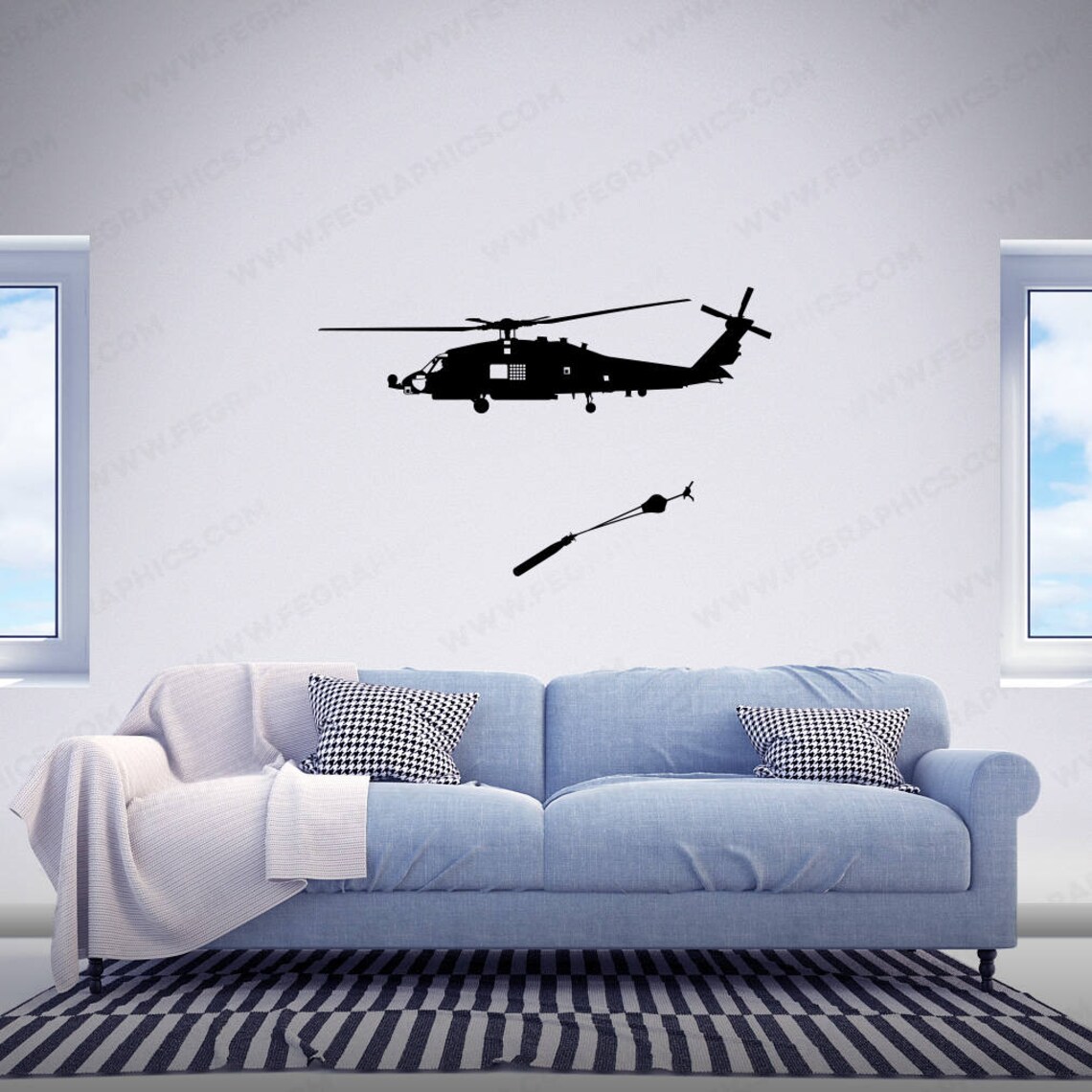 MH-60R [side] FIRING Torpedo (MK-46) - SH60R Seahawk Decal, MH60R Decal ...