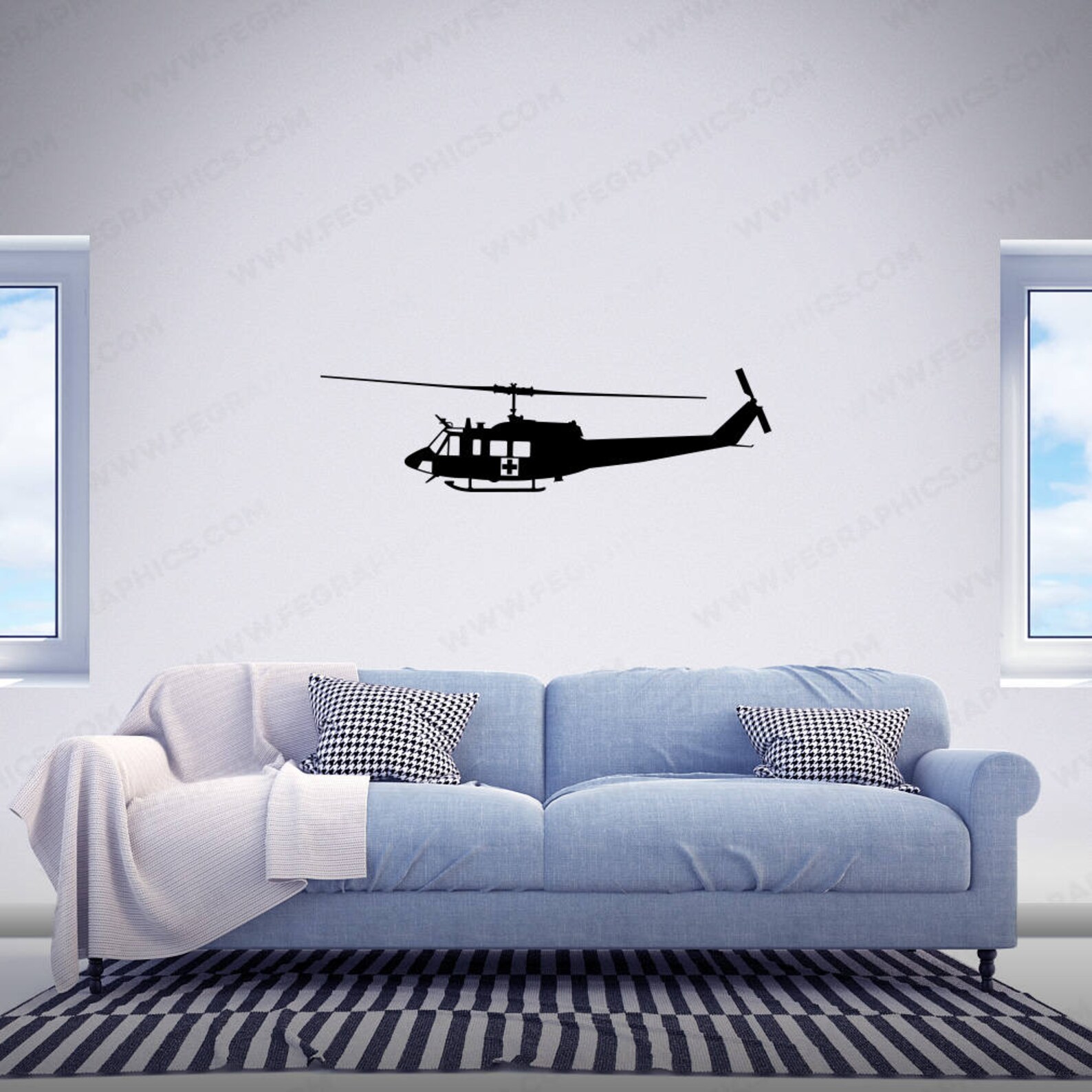 UH-1 Decal - Medevac Side - UH1 Decal / UH1 Vinyl Decal / UH1 Sticker ...