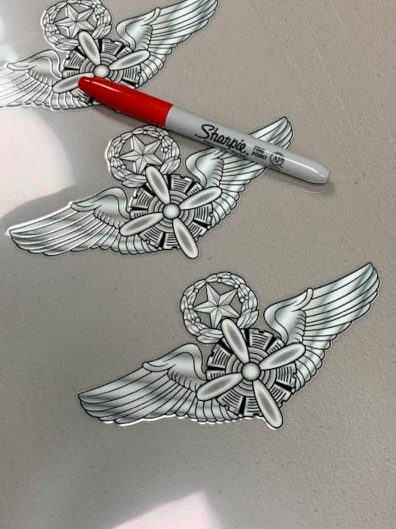 Flight Engineer Wings Decal (master USAF) Full Color, FE Wings ...