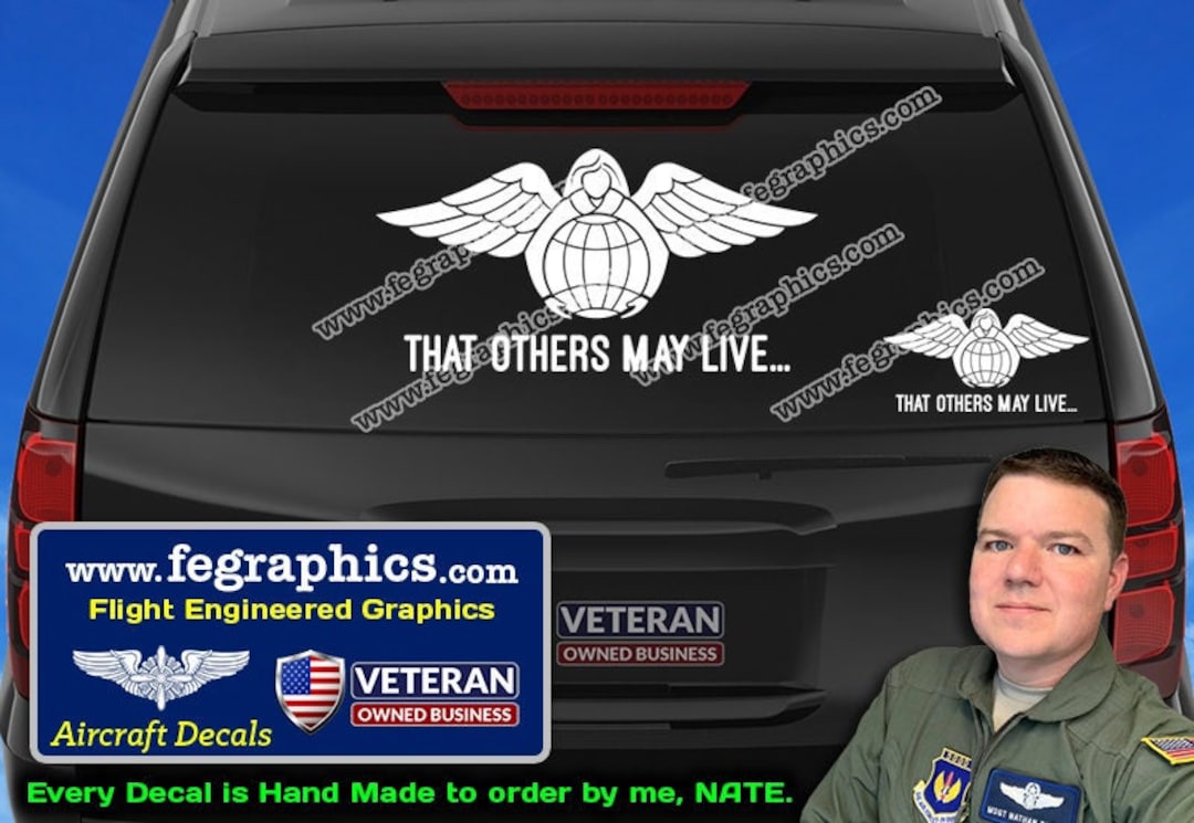 Angel of Mercy Rescue Decal [that Others May Live...] Pararescue PJ ...