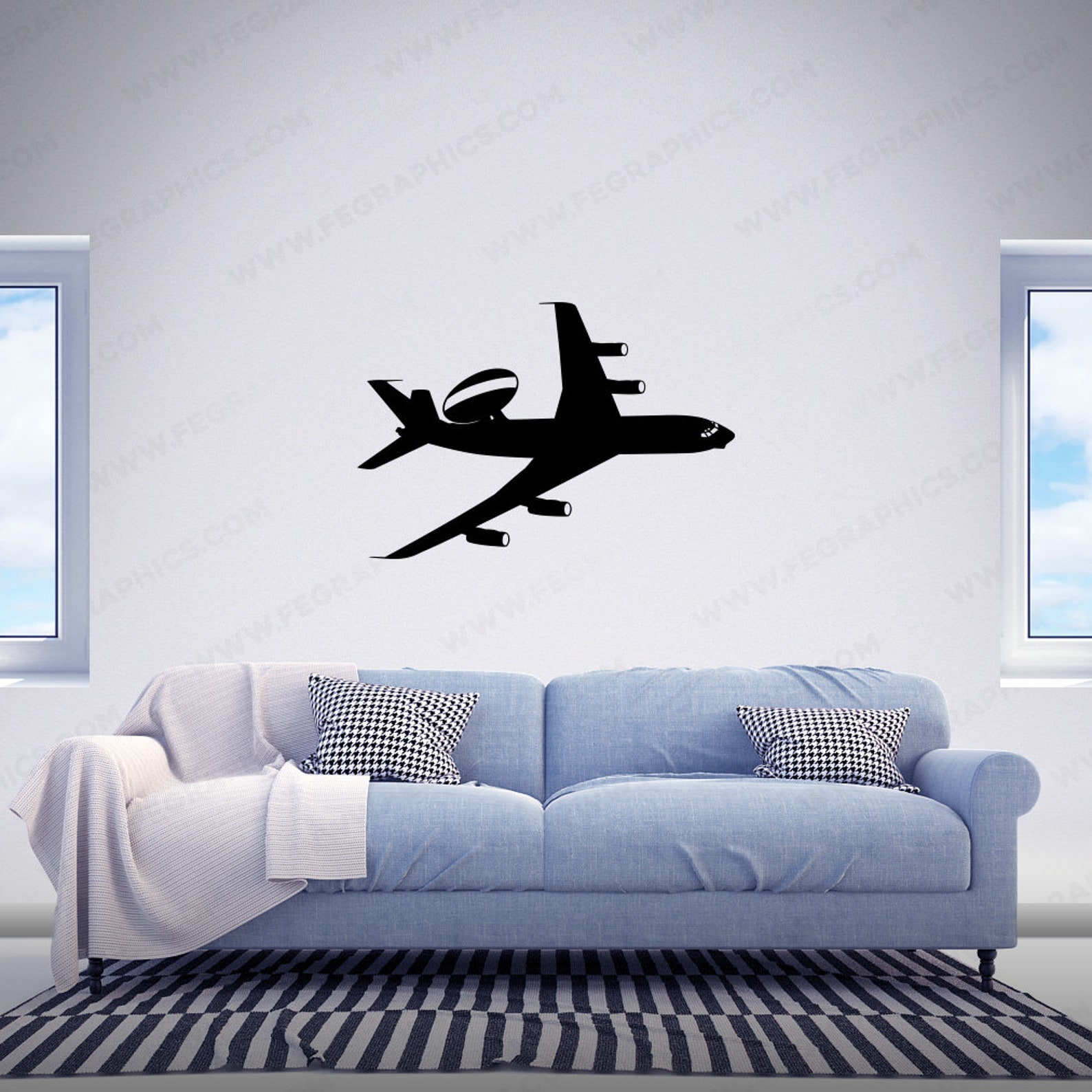 E-3 Sentry [angle 1] E-3 AWACS Decal, E-3 AEW&C, E3 Vinyl Decal Sticker ...