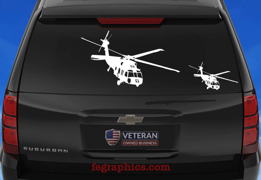 UH-60 Black Hawk - Dustoff Medevac - Angle 1 - Vinyl Decal / Sticker - Etsy