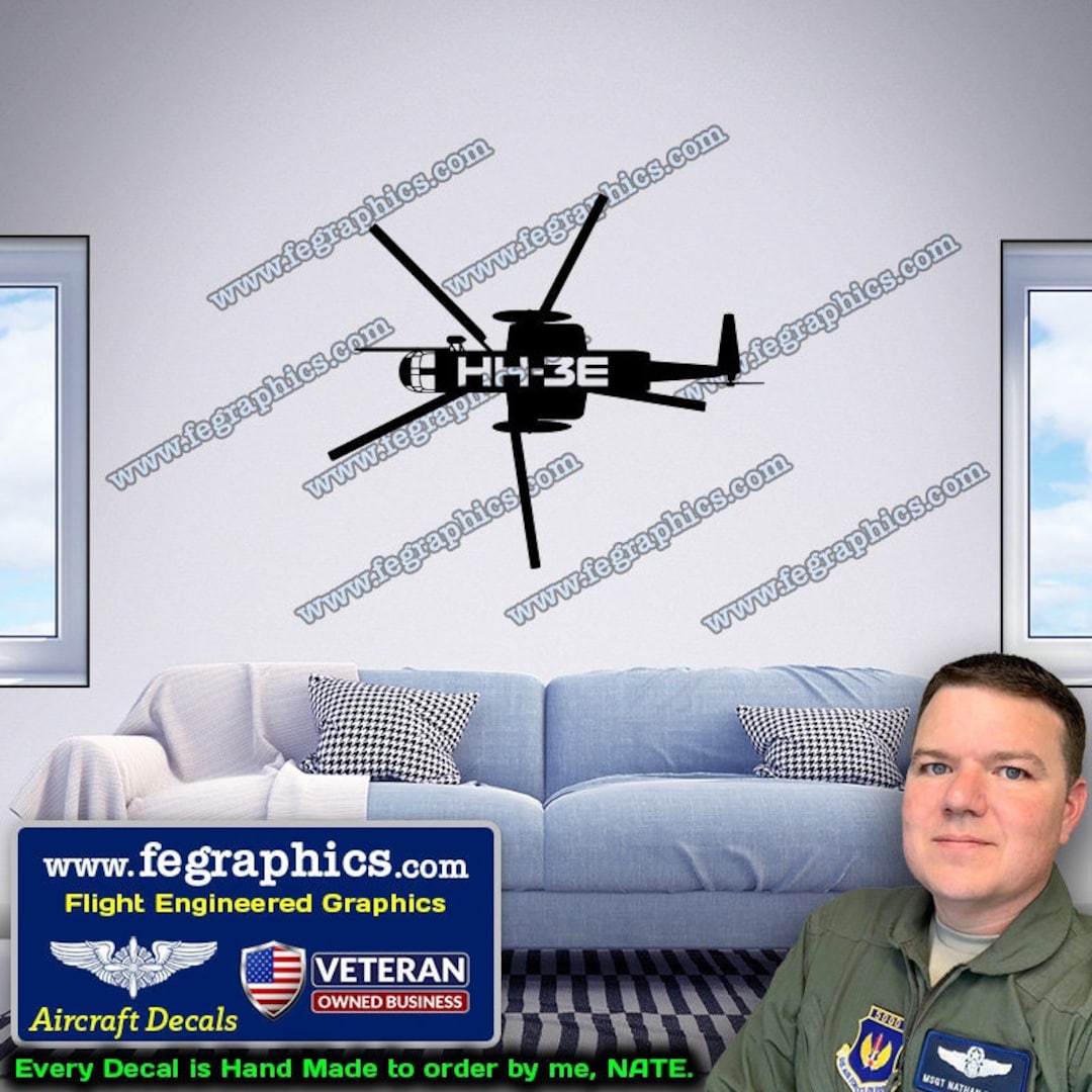 HH-3E Decal [top W/lettering] HH3E Jolly Green Giant Decal, HH3E ...