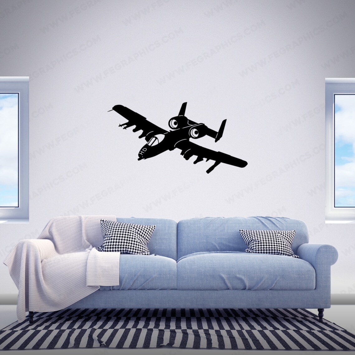 A-10 Thunderbolt II [angle 2] A-10 Decal, A10 Decal, A-10 Vinyl Decal ...