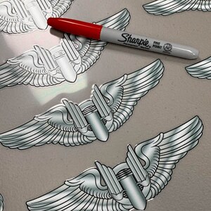 Aerial Gunner Wings Decal (full Color) Aerial Gunner Badge, Gunner ...