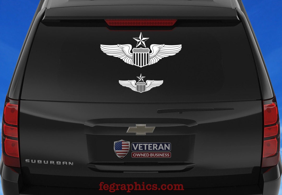 Pilot Wings Decal White (senior USAF) Pilot Badge, Pilot Wings Sticker ...
