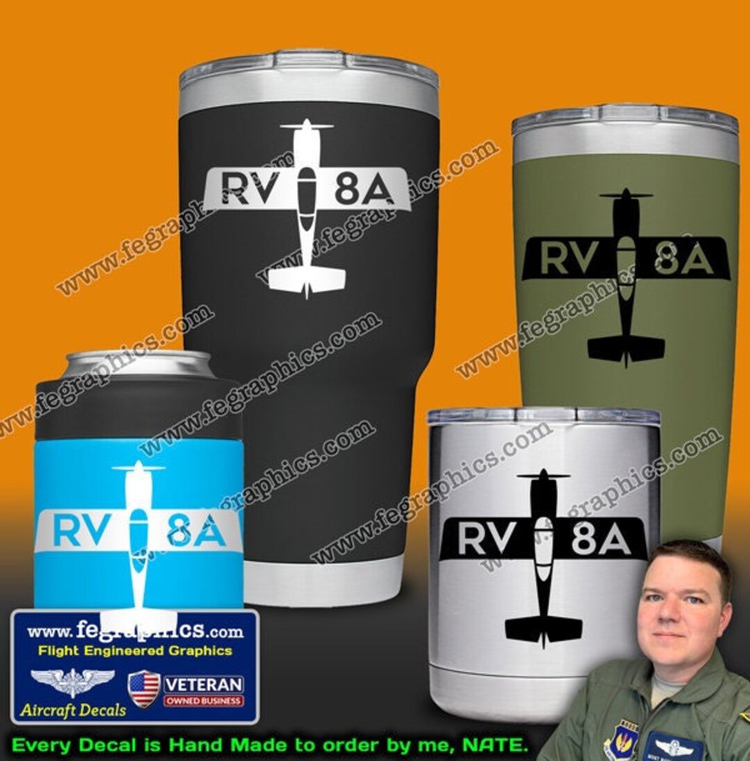 Vans RV-8A CUP Decal [top] RV8A Vinyl Decal Sticker, Vans Aircraft Kit ...