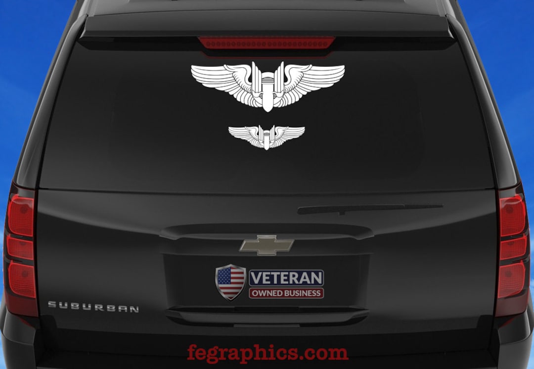 Gunner Wings (WW2) Vinyl Decal Sticker, Air Corps Aerial Gunner Wings ...