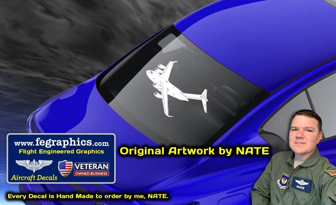 C-17 Decal [angle 1] C17 Decal, C-17 Sticker, C17 Sticker, C-17 Vinyl ...