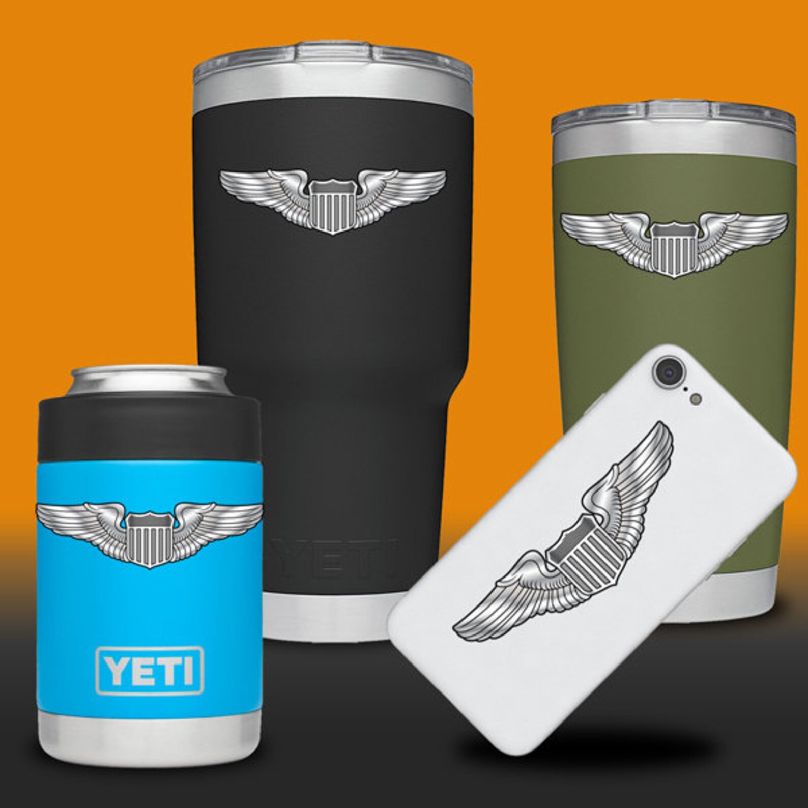 Pilot Wings Decal (basic USAF) Full Color, Pilot Badge, Pilot Wings ...