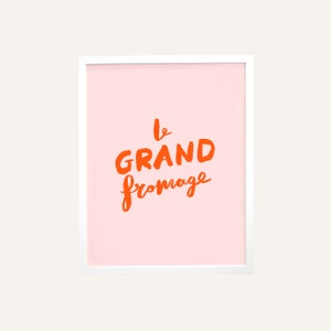 Brush Lettered Art Print 'le Grande Fromage' - Etsy