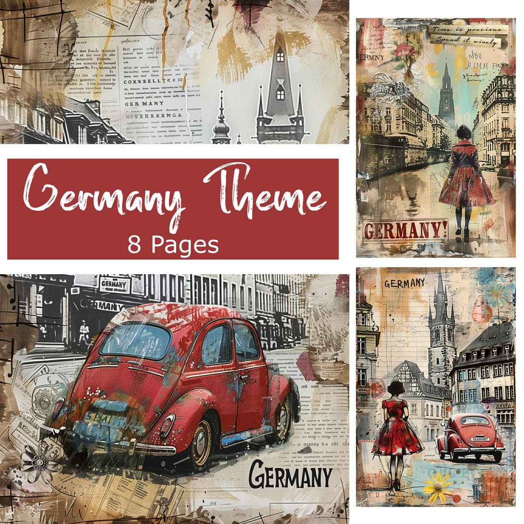 German Delights: Vintage Junk Journal Pages Inspired by Quaint Streets ...