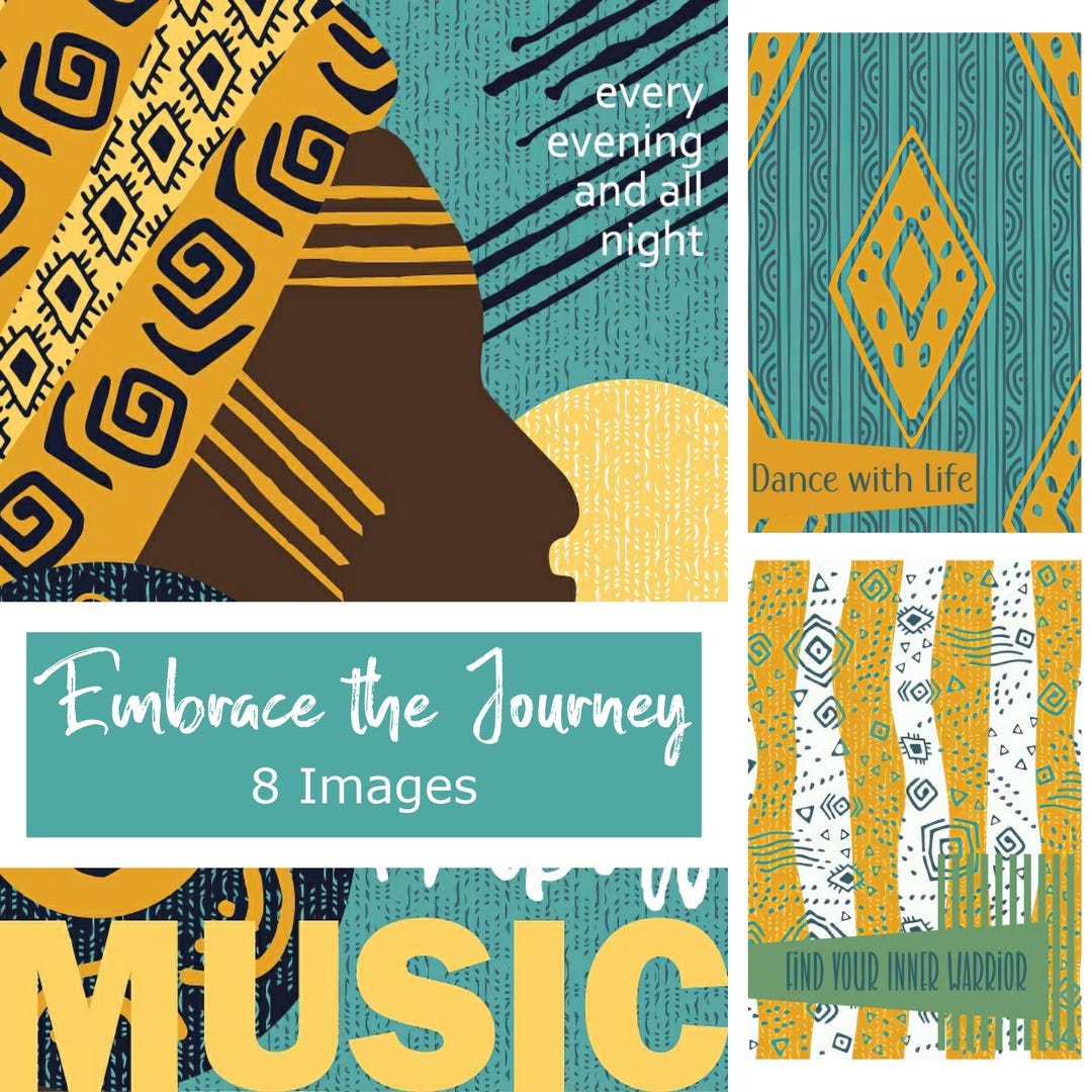 8 Tribal Design Cards With Inspiring Sayings - Set of 8 (4 X 6 Inches ...