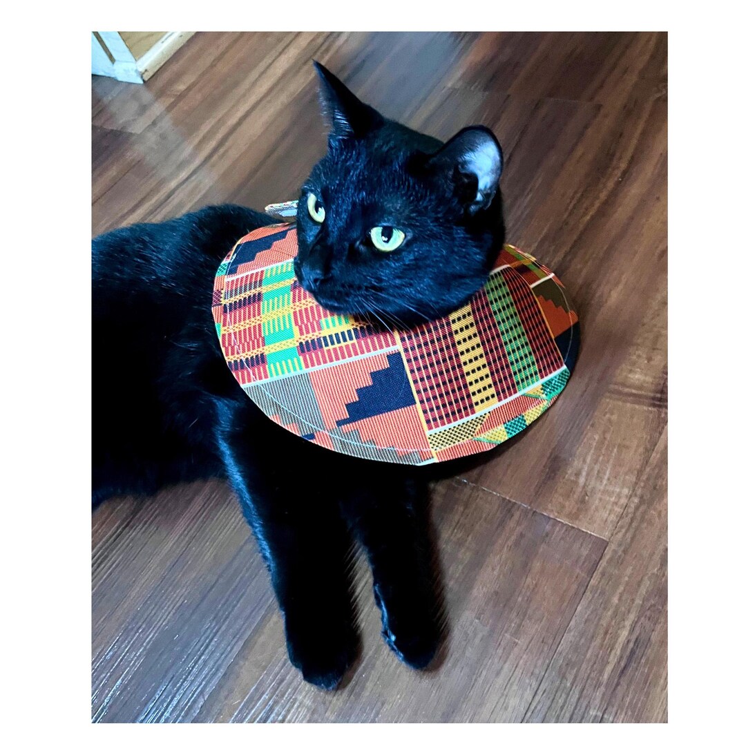 Water Resistant Cat Cone: Comfy African Kente Recovery Collar - Etsy