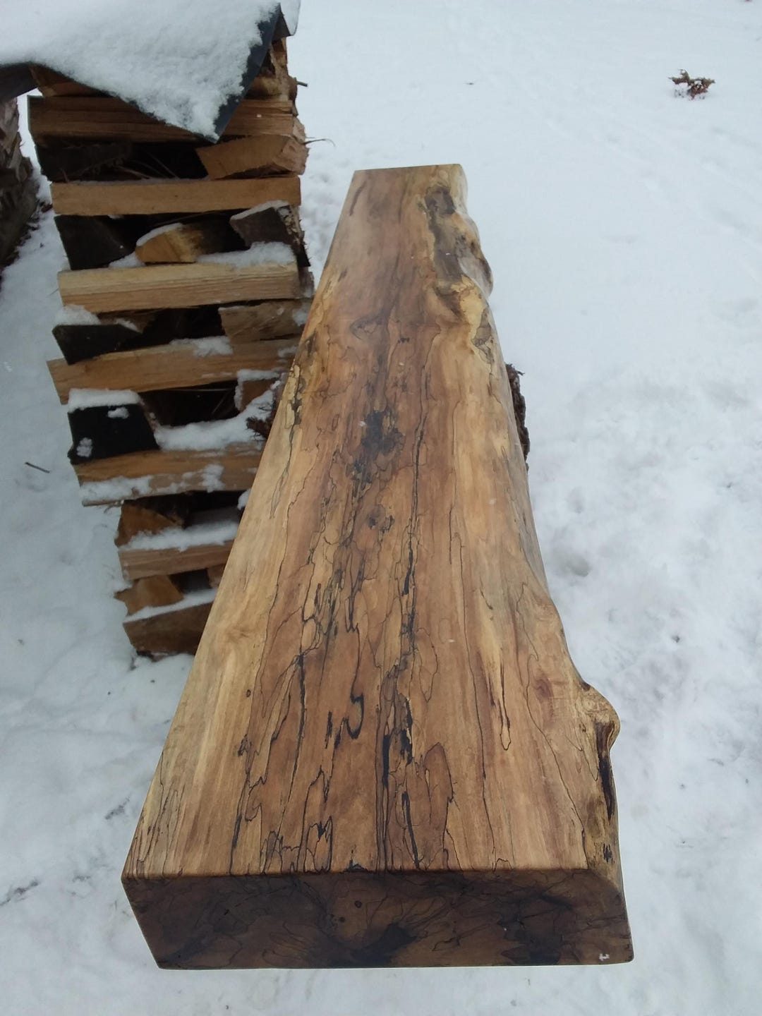 Live Edge Spalted Maple Fireplace Mantle - Etsy