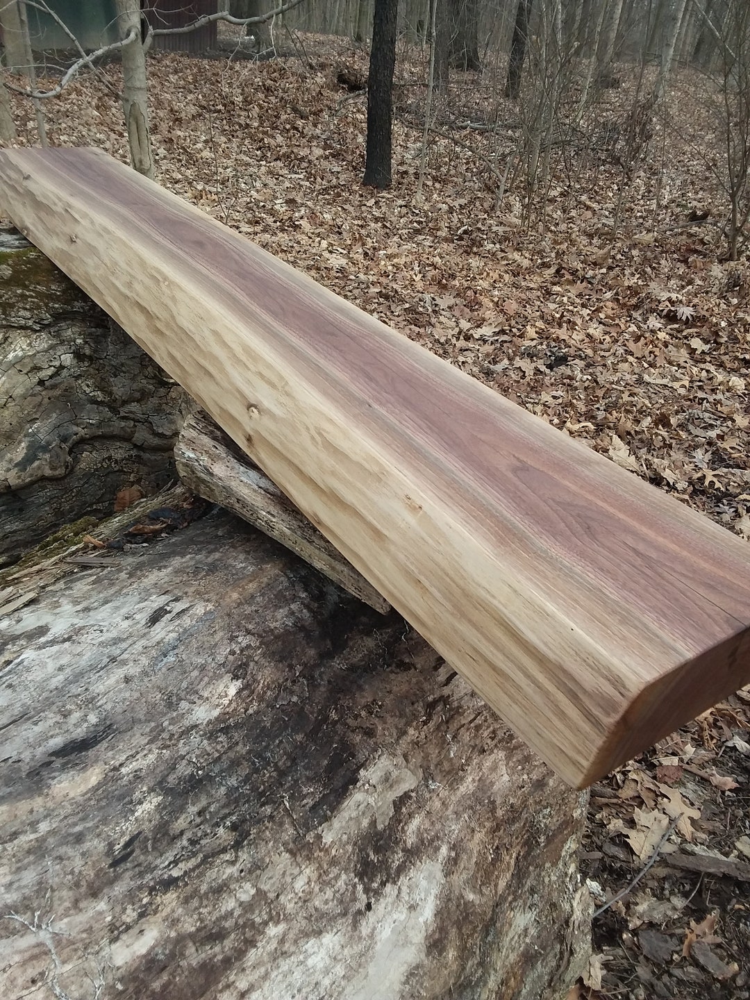 Live Edge Walnut Fireplace Mantle - Etsy