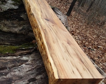 32.5 Inch Long Live Edge Spalted Maple Wood Shelf Finished and Ready to ...