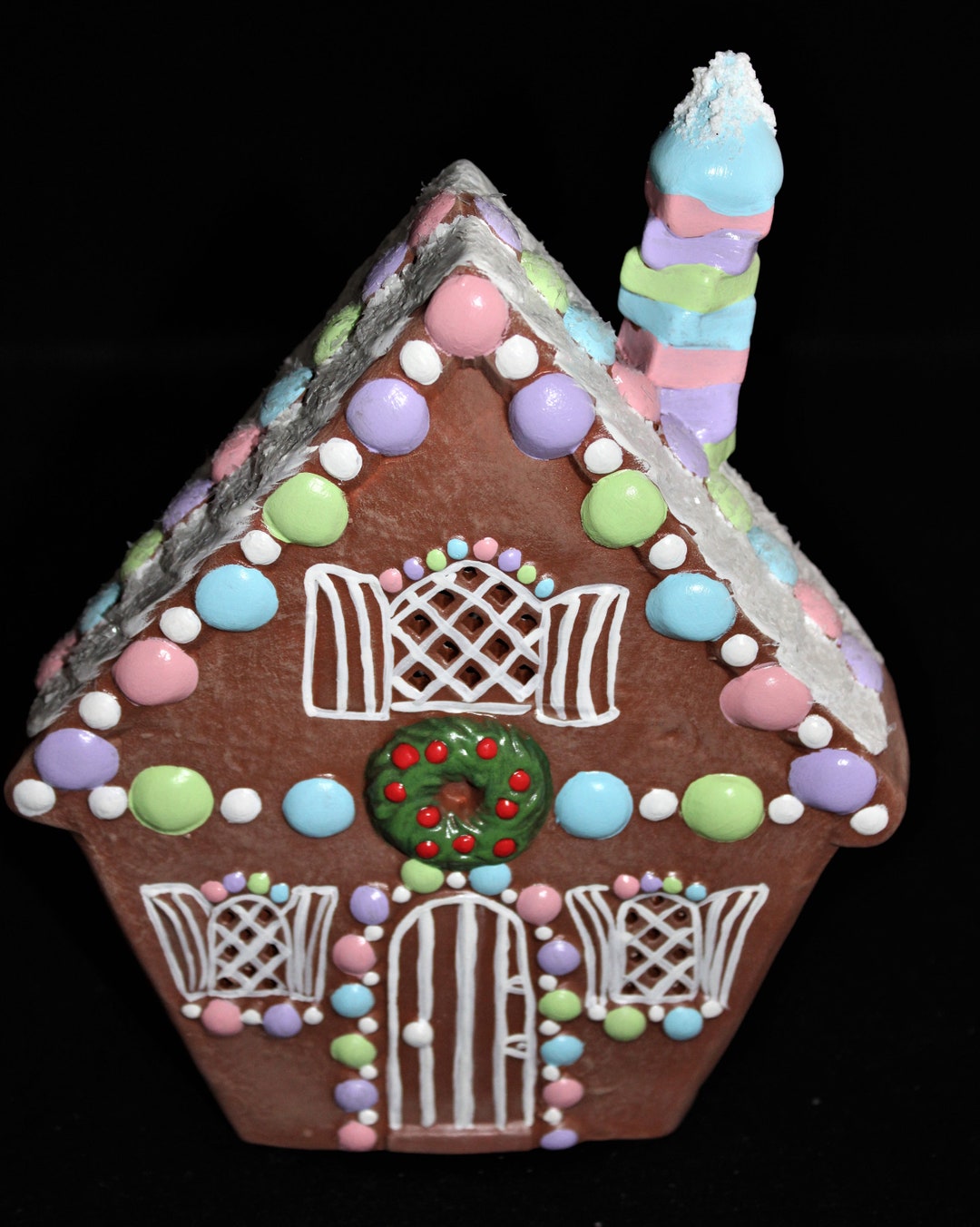 Ceramic Gingerbread House -christmas House - Lite Up - Etsy
