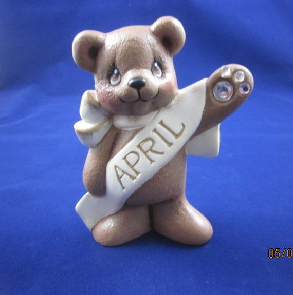Ceramic Birthstone Bear April | Etsy