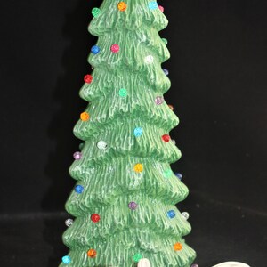 Slim Christmas Tree 13 Inches Tall Lighted Ceramic Christmas Tree Night ...