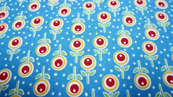Chatterbox Aprons Cotton Fabric in Blue and Yellow Designed by - Etsy