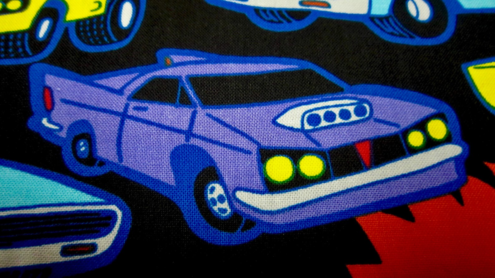Bright Race Cars Cotton Fabric Made by Timeless Treasures | Etsy
