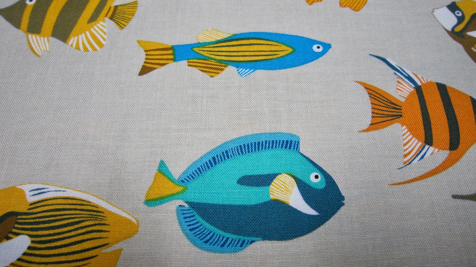 Tropical Fish Cotton Fabric Called Fishtopia Made by Michael - Etsy