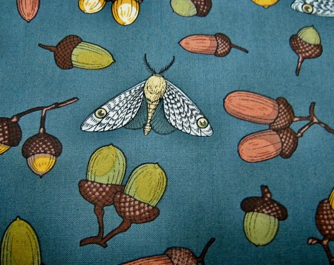 Bits and Bugs With Acorns and Moths Cotton Fabric Made by Free Spirit ...