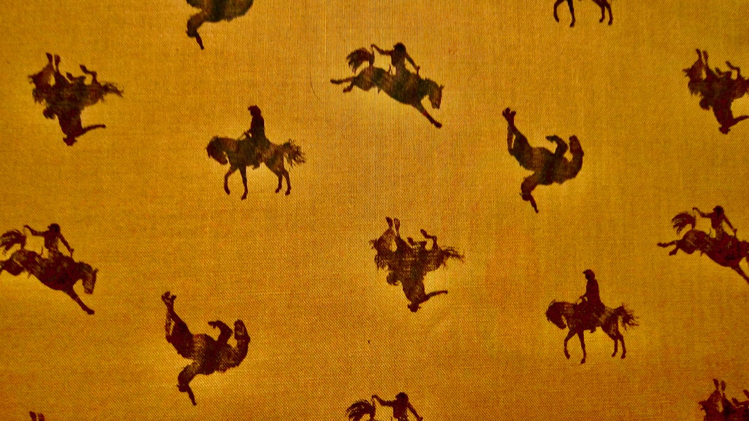 Cowboy Cotton Fabric Back of the Chutes Collection Designed by Hugh ...