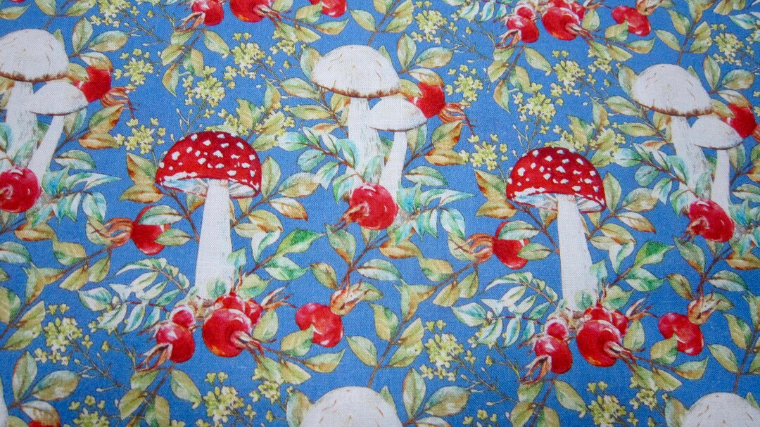 Mushroom Cotton Fabric Made by in the Beginning Fabrics Hedgehog Hollow ...