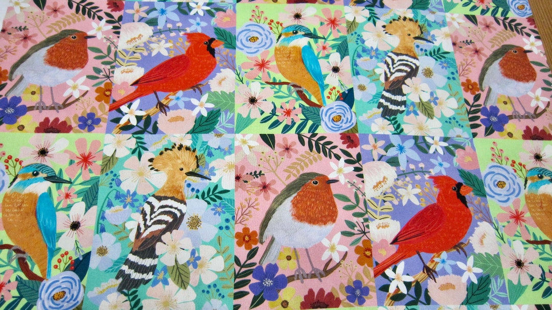 Bird Cotton Fabric Made by Free Spirit Designed by Mia Charro Bird ...