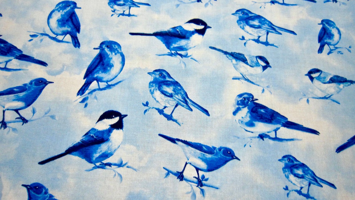 Blue Bird Cotton Fabric Made by Timeless Treasures Fabrics - Etsy