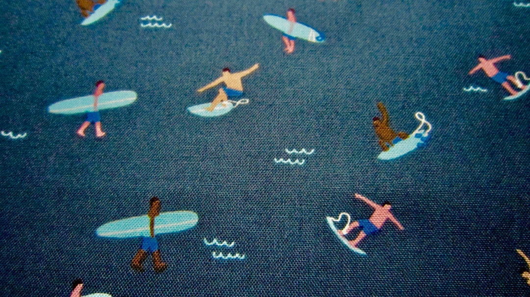 Navy Surfer Cotton Fabric RIPTIDE Collection Designed by - Etsy