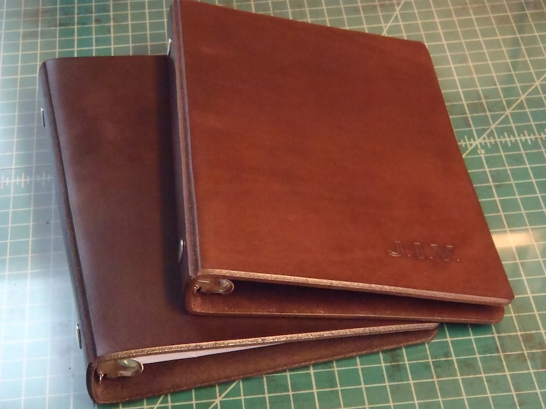 Handmade Thick Leather A5 Half Page 3-ring Binder: Refillable Journal ...