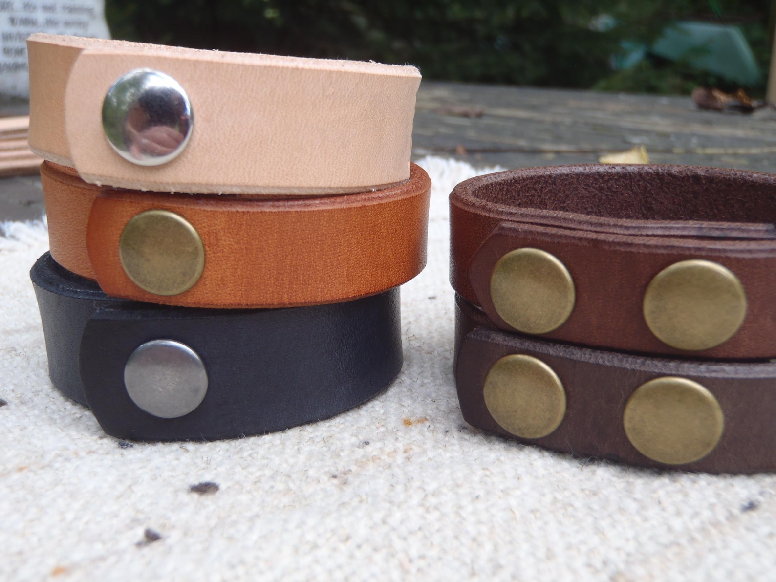 Personalized Leather Snap ID Name Bracelet.unisex.rustic.durable.rugged ...
