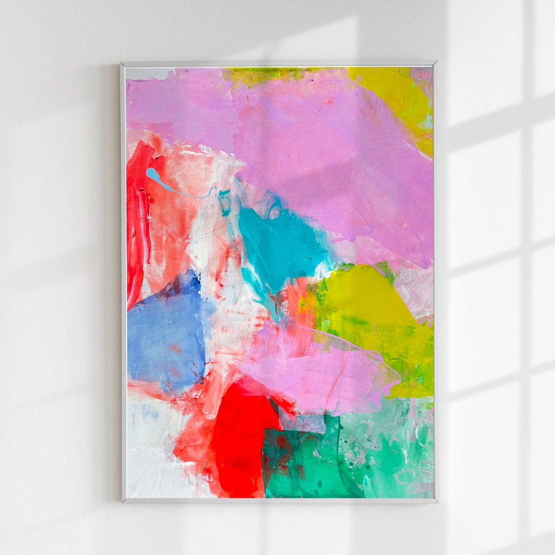 Colorful Abstract Art, Large Abstract Painting, Art for Girls Room ...
