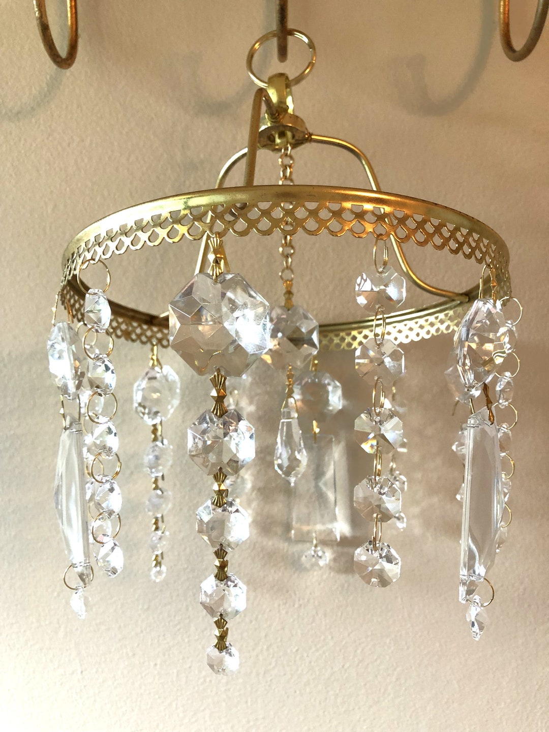 One of a Kind Brass Filigree Bobeche With Various Shaped Vintage ...