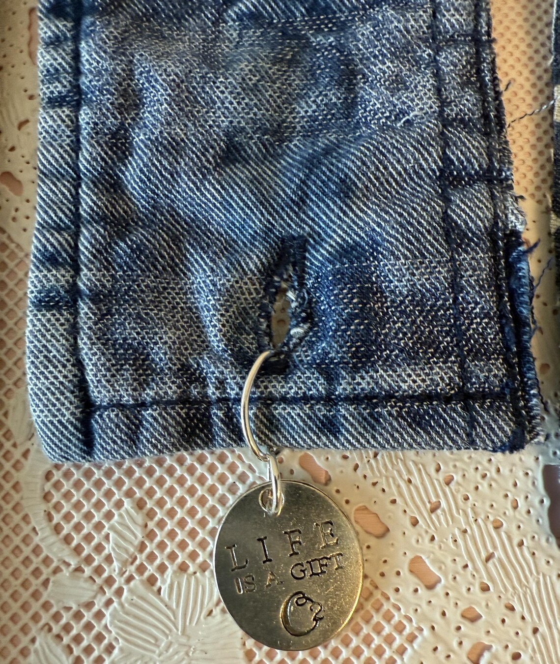 One of a Kind Repurposed Jean Denim Cuff Bookmarks With Quote Charms - Etsy