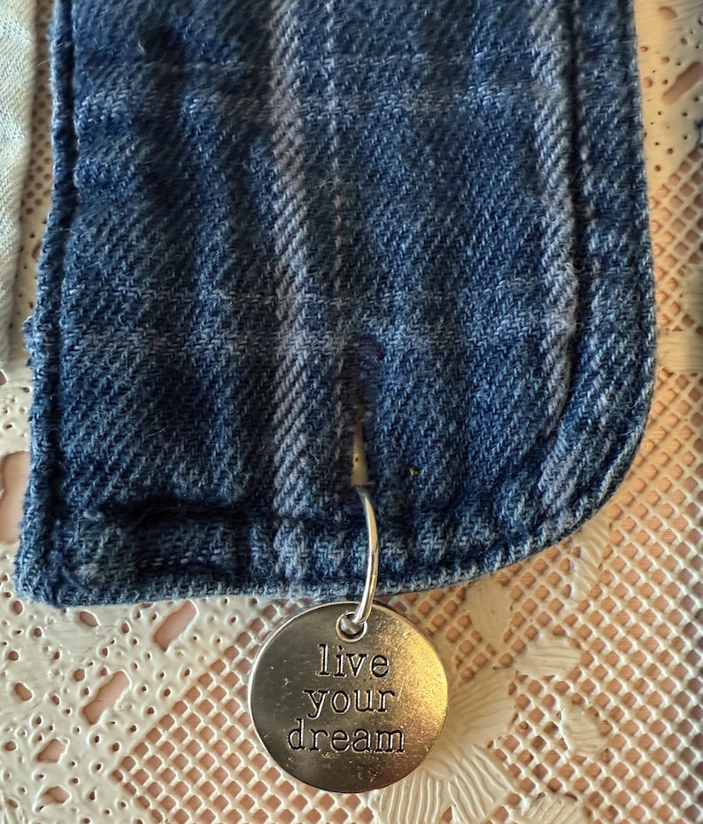 One of a Kind Repurposed Jean Denim Cuff Bookmarks With Quote Charms - Etsy