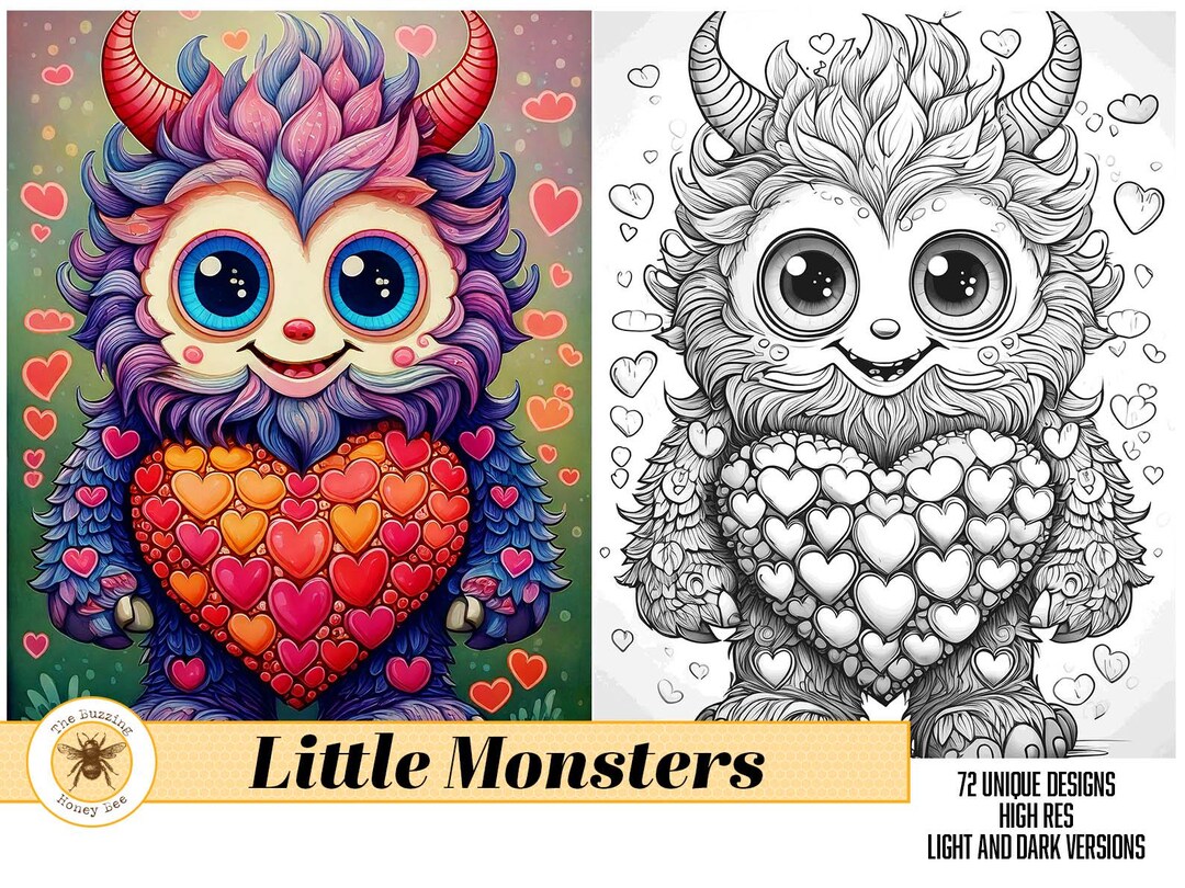 72 Little Monsters Coloring Pages - Printable PDF Coloring Book ...