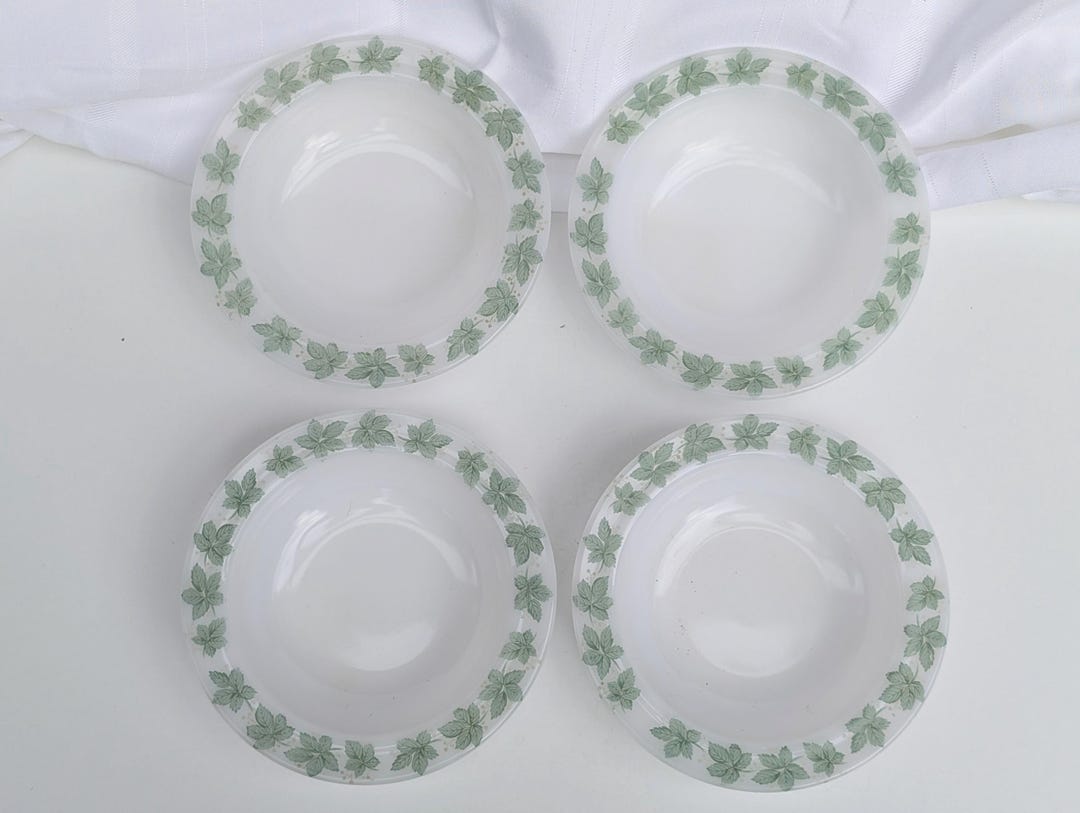 1960s Phoenix Opalware Floral Bowls Vintage Pyrex Milk Glass, Green ...