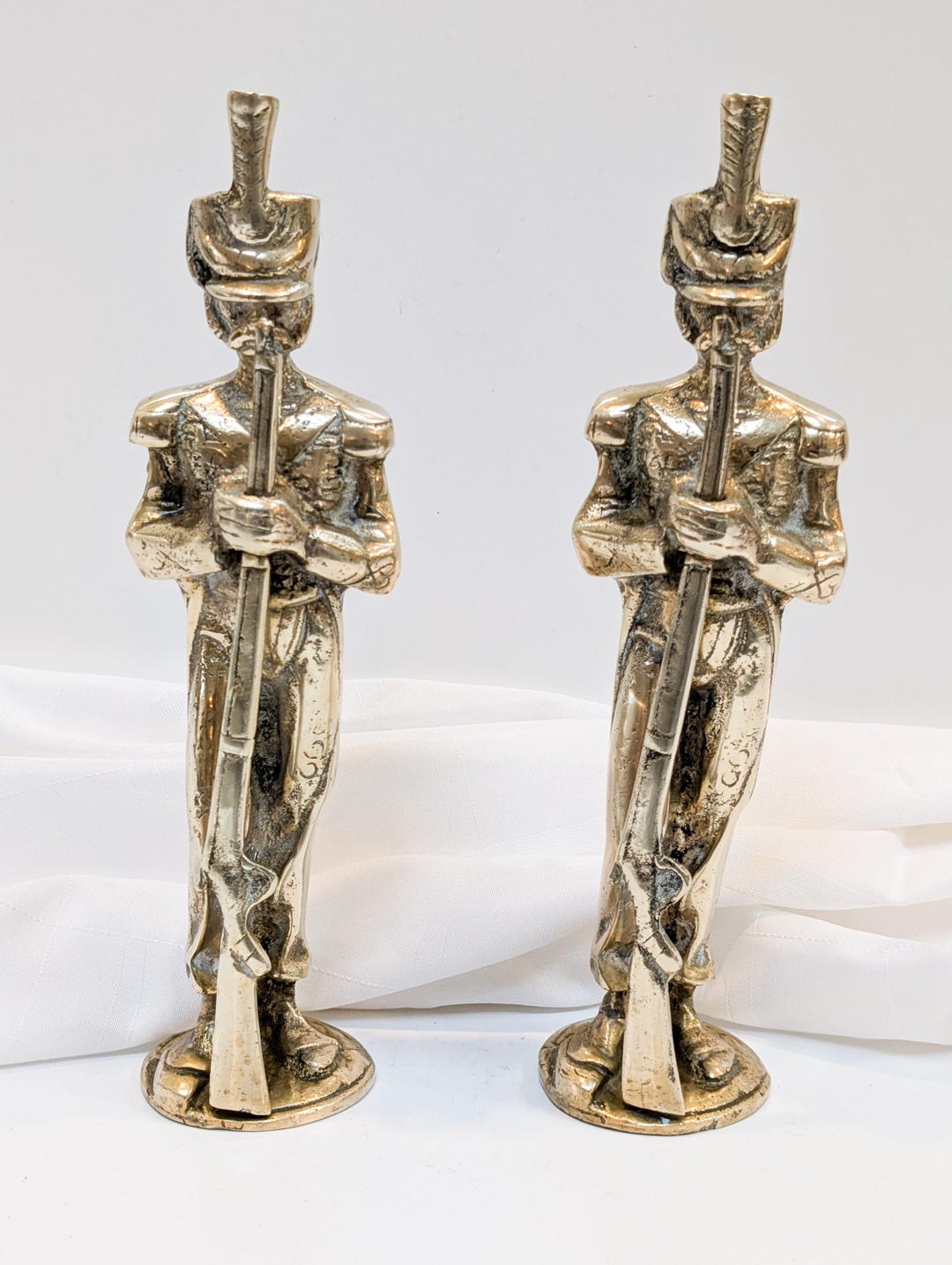 Pair of Vintage Large, Heavy Solid Brass Very Detailed Statues of ...